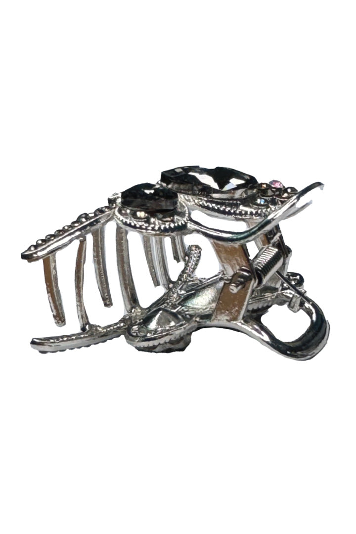 2" Silver Gray Crystal Butterfly Jaw Clip – Hair Glove