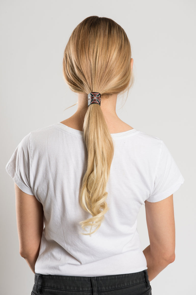 1.25" Iron Cross Pin Stripe & Crystals - Original Hair Glove®