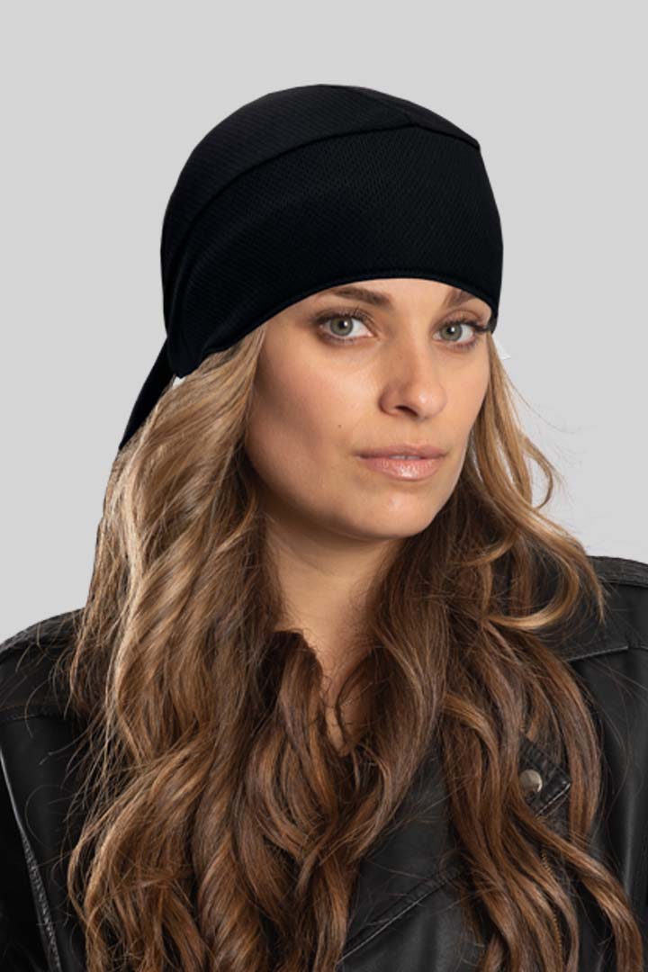 Solid Black Perforated Full-Head Wrap (w/Inner Elastic Band) – Hair Glove