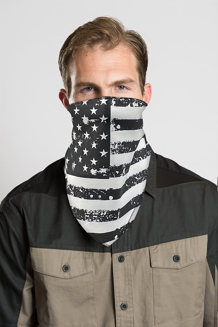 Distressed USA Flag Triangle Mask – Hair Glove