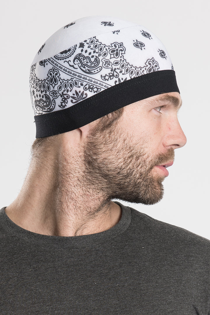 White Paisley Skull Cap Soaker – Hair Glove